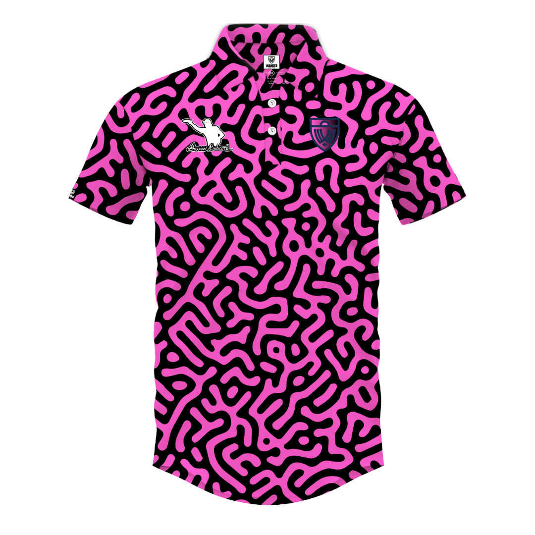 Gavin Babcock 2022 Tour Series Polo (Pink and Black) – Wander Disc Golf